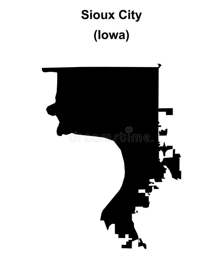 Mapa De Esquema De La Ciudad De Sioux Ilustración del Vector ...