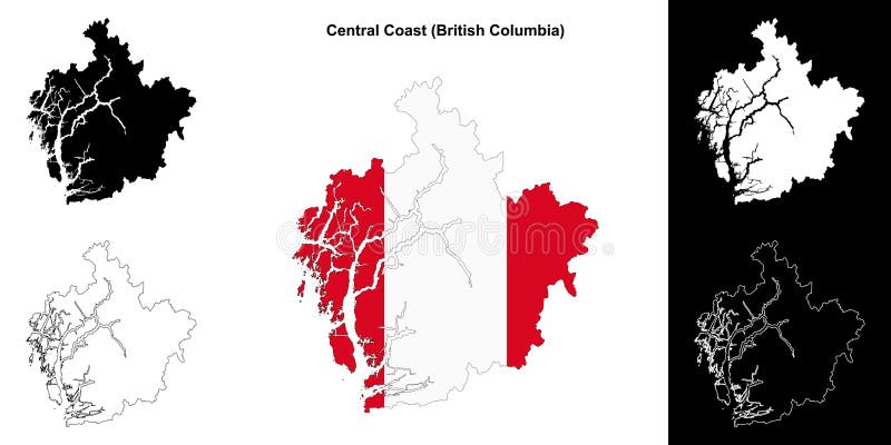 Mapa De Esquema De La Costa Central Ilustración del Vector ...