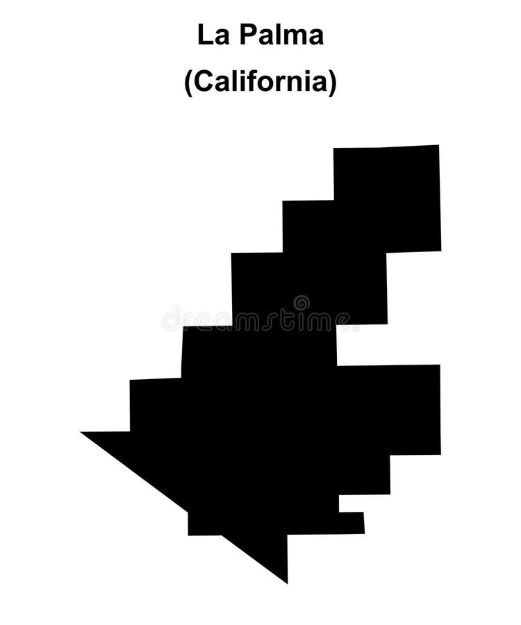 Mapa De Esquema De La Palma Ilustración del Vector - Ilustración de ...