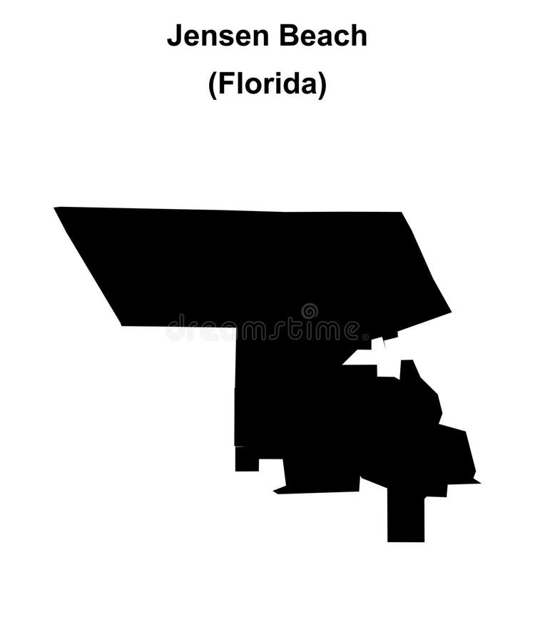 Mapa De Esquema De La Playa De Jensen Ilustración del Vector ...
