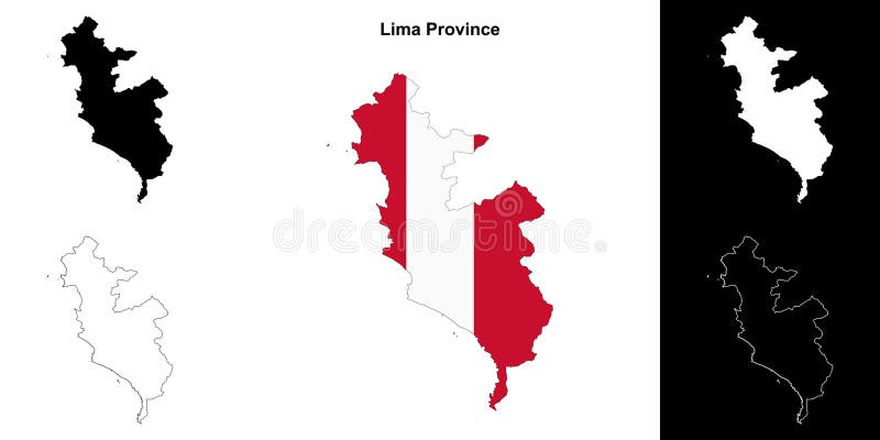 Mapa De Esquema De La Provincia De Lima Ilustración del Vector ...