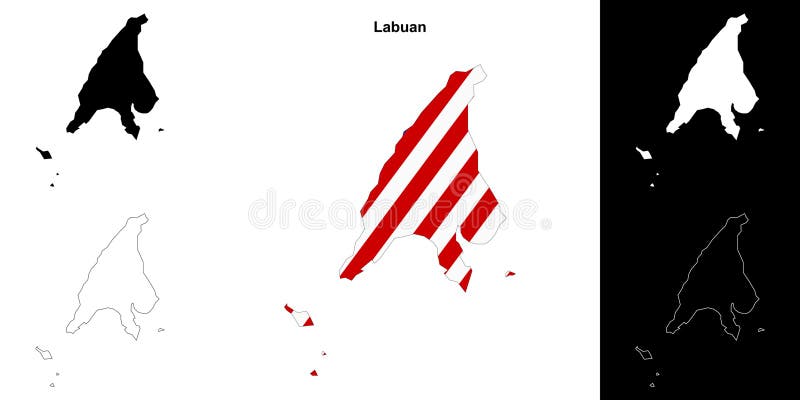 Mapa de esquema de labuan ilustración del vector. Ilustración de ...