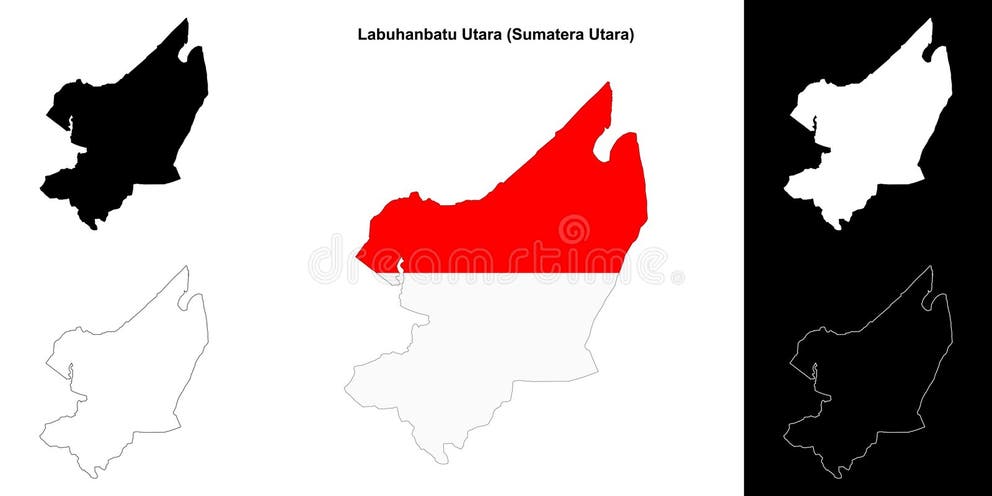 Mapa De Esquema De Labuhanbatu Utara Ilustración del Vector ...