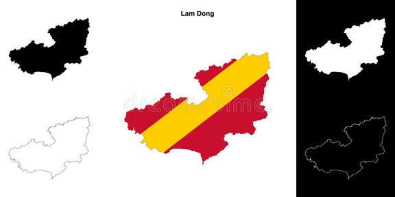 Mapa De Esquema De Lam Dong Ilustración del Vector - Ilustración de ...