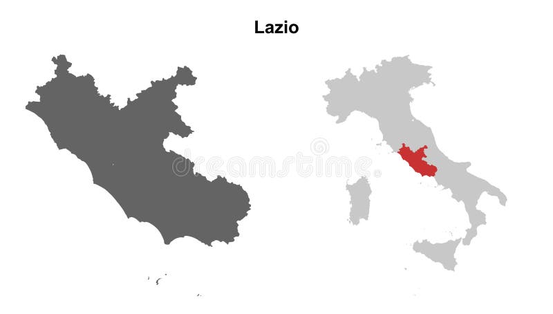 Mapa de esquema de Lazio ilustración del vector. Ilustración de italia ...