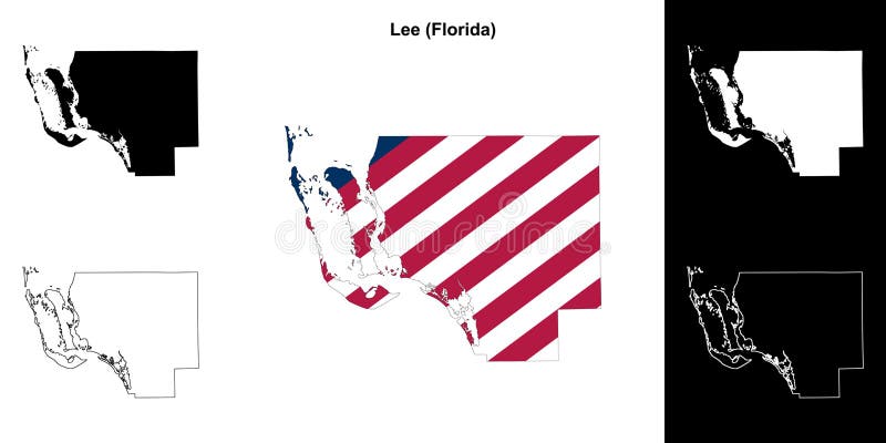 Mapa de esquema de lee ilustración del vector. Ilustración de florida - 323866556