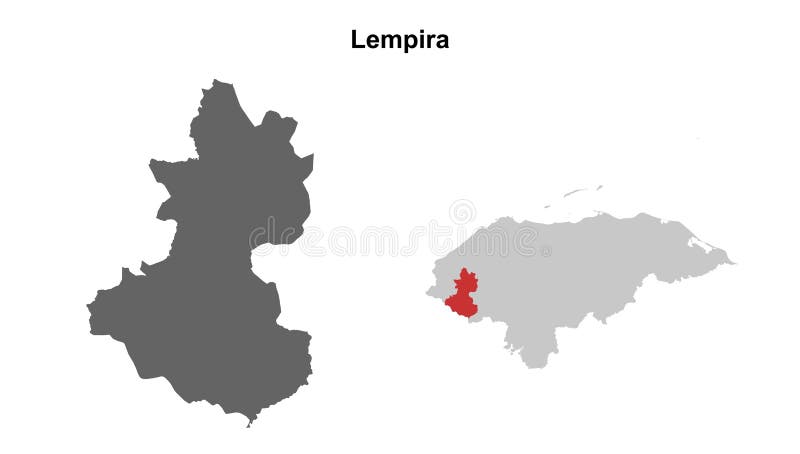 Mapa de esquema de Lempira ilustración del vector. Ilustración de atlas - 378866870
