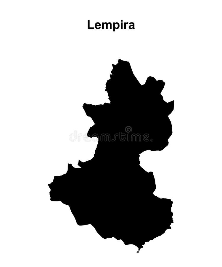 Mapa de esquema de Lempira ilustración del vector. Ilustración de ...
