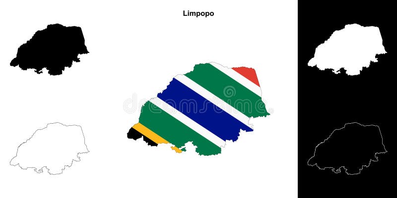 Mapa de esquema de limpopo stock de ilustración. Ilustración de ...