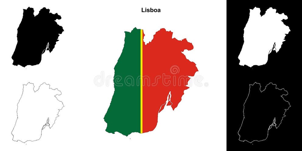Mapa de esquema de lisboa stock de ilustración. Ilustración de icono ...