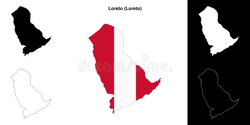 Mapa de esquema de Loreto stock de ilustración. Ilustración de ...