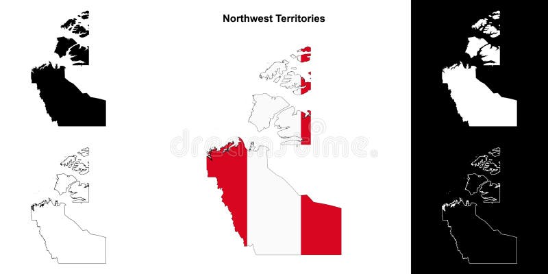 Mapa De Esquema De Los Territorios Del Noroeste Ilustración del Vector ...