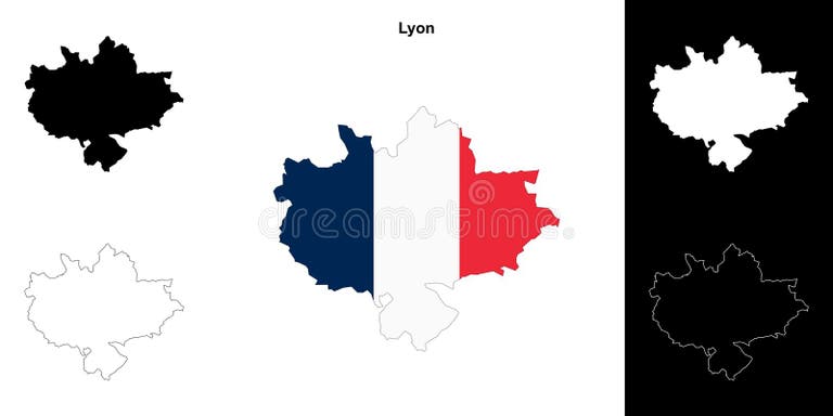 Mapa de esquema de Lyon ilustración del vector. Ilustración de modelo ...