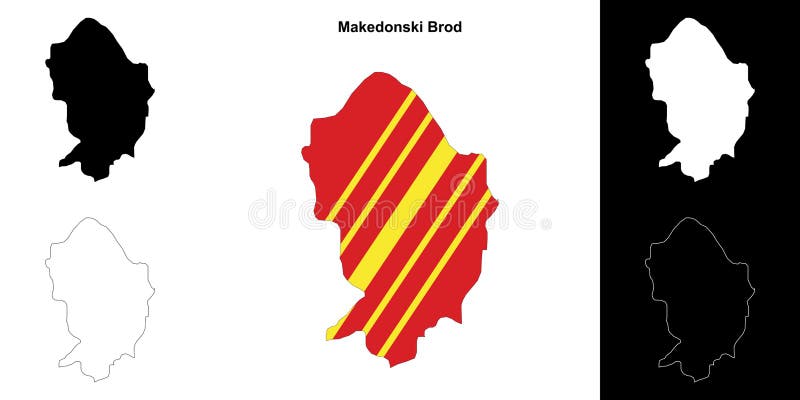 Mapa De Esquema De Makedonski Brod Ilustración del Vector - Ilustración ...