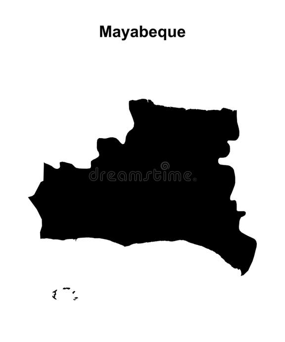 Mapa De Esquema De Mayabeque Ilustración del Vector - Ilustración de ...