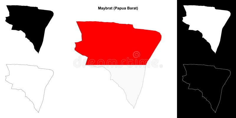 Mapa de esquema de maybrat ilustración del vector. Ilustración de ...