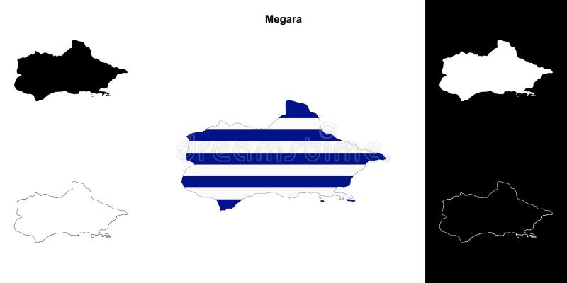 Mapa de esquema de Megara ilustración del vector. Ilustración de icono ...