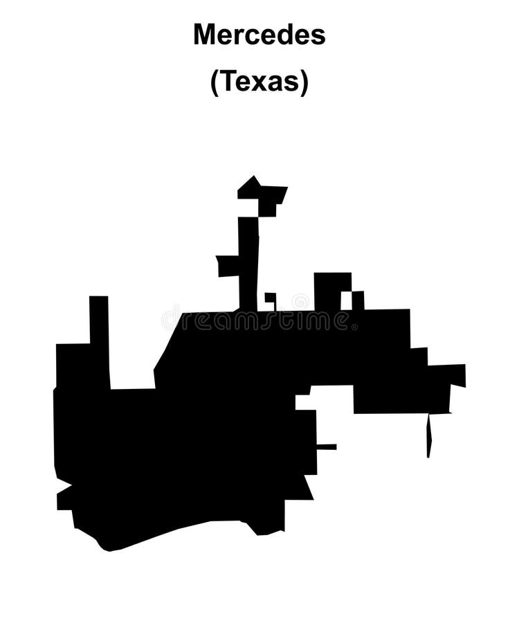 Mapa De Esquema De Mercedes Ilustración del Vector - Ilustración de ...
