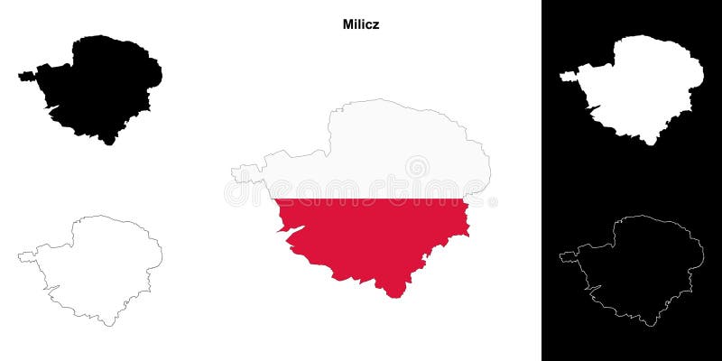 Mapa de esquema de milicz ilustración del vector. Ilustración de forma ...