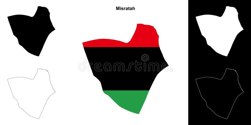 Mapa De Esquema De Misratah Stock de ilustración - Ilustración de libia ...