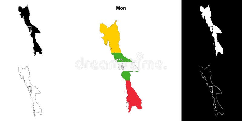 Mapa de esquema de mon ilustración del vector. Ilustración de icono ...