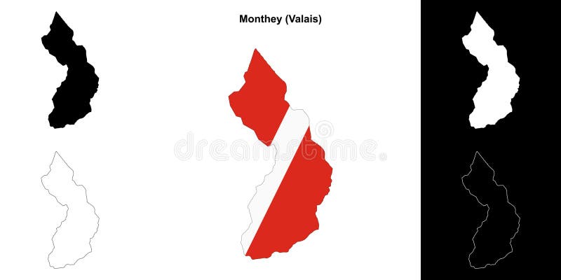 Mapa de esquema monocal ilustración del vector. Ilustración de contorno ...