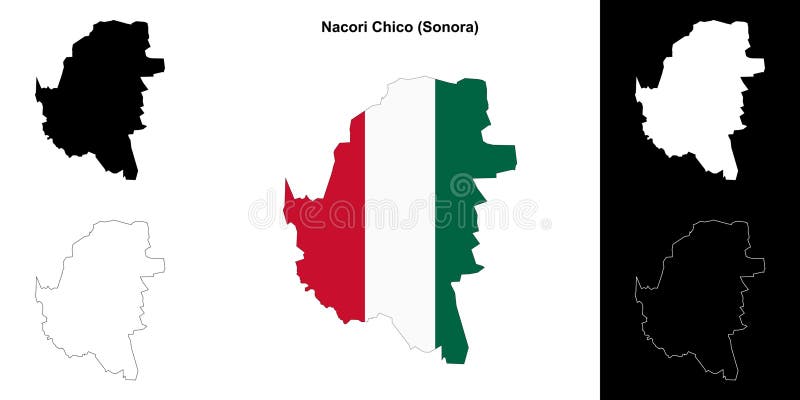 Mapa De Esquema De Nacori Chico Ilustración del Vector - Ilustración de ...
