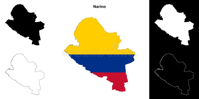 Mapa de esquema de narino ilustración del vector. Ilustración de vector ...