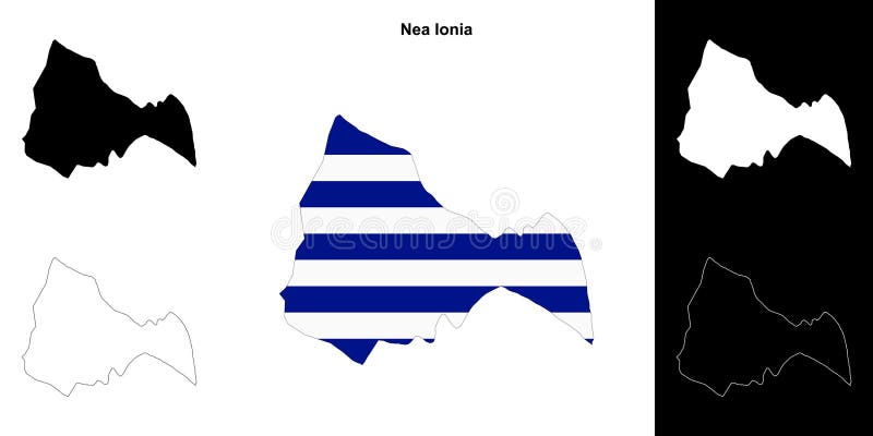 Mapa De Esquema De Nea Ionia Ilustración del Vector - Ilustración de ...