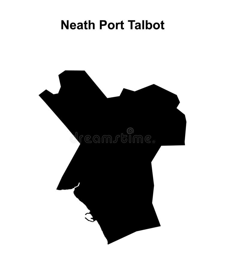 Mapa De Esquema De Neath Port Talbot Ilustración del Vector ...