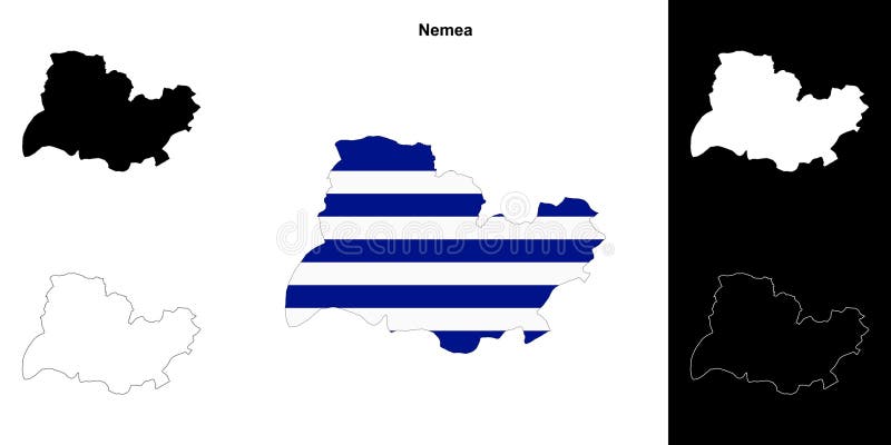 Mapa de esquema de Nemea ilustración del vector. Ilustración de griego ...