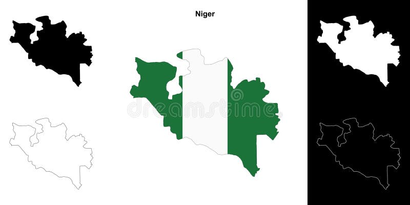 Mapa de esquema de niger ilustración del vector. Ilustración de ...