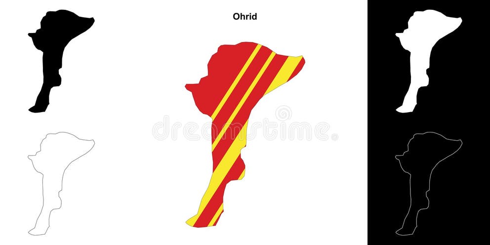 Mapa de esquema de ohrid ilustración del vector. Ilustración de ...