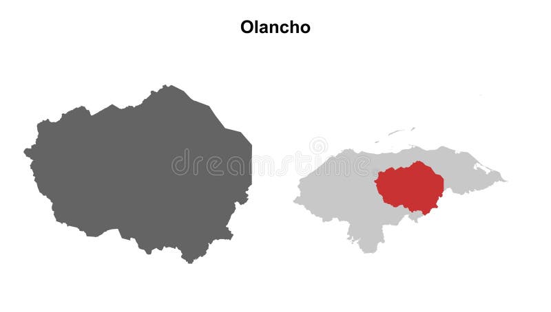 Mapa de esquema de Olancho ilustración del vector. Ilustración de ...
