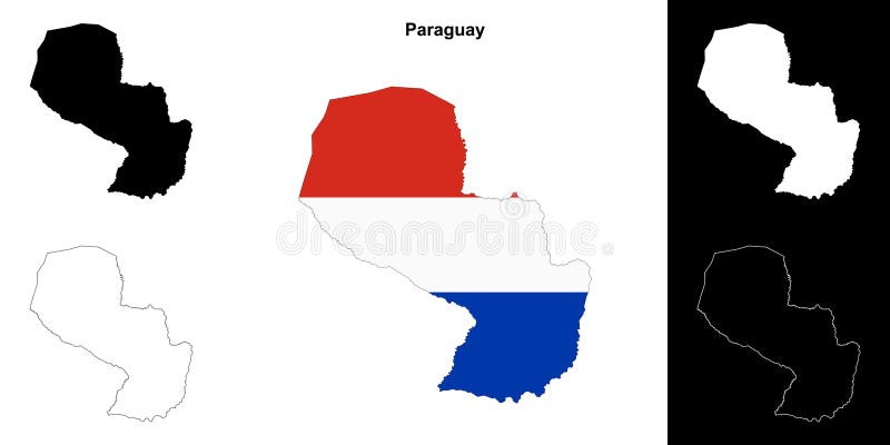 Mapa De Esquema De Paraguay Ilustración del Vector - Ilustración de ...