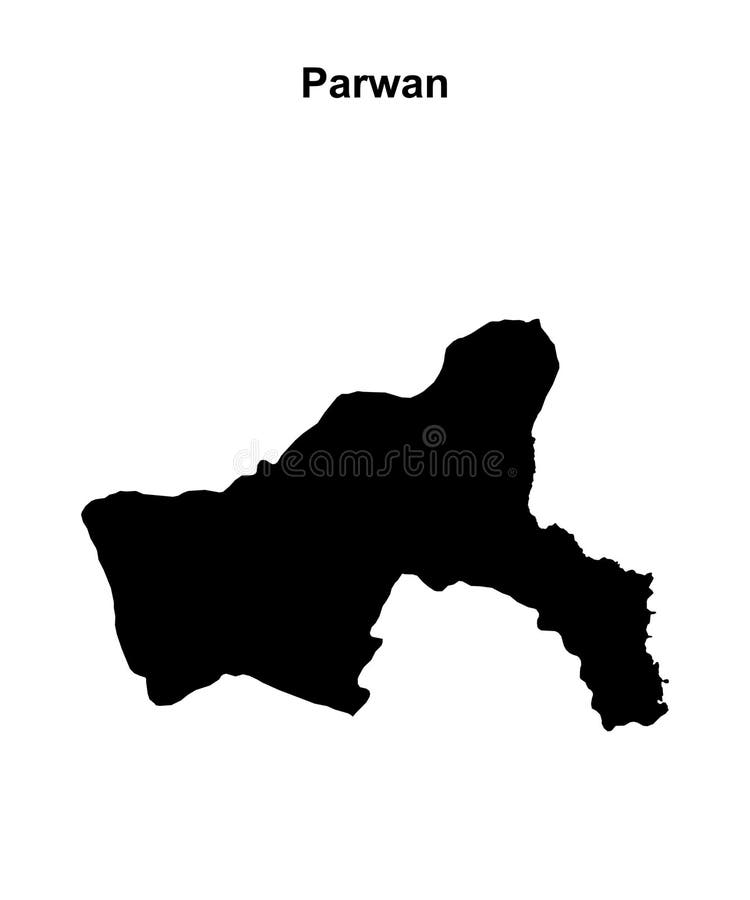 Mapa de esquema de Parwan ilustración del vector. Ilustración de vector ...