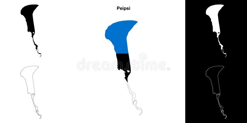 Mapa de esquema de peipsi ilustración del vector. Ilustración de ...