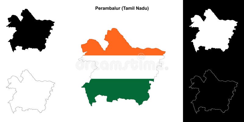 Mapa De Esquema De Perambalur Ilustración del Vector - Ilustración de ...