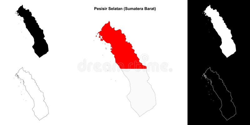 Mapa De Esquema De Pesisir Selatan Ilustración del Vector - Ilustración ...