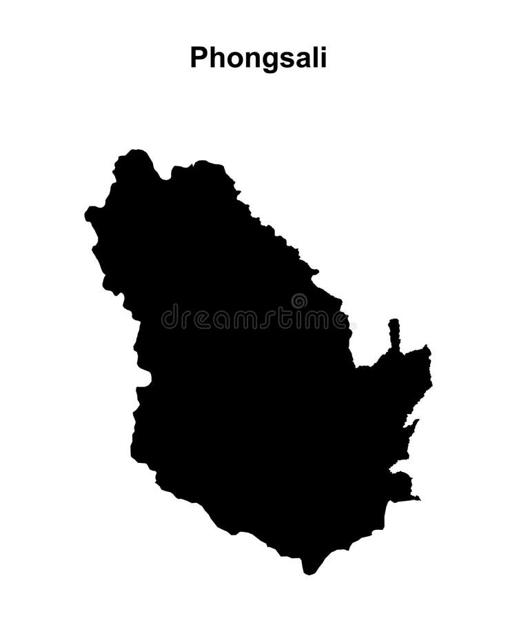 Mapa De Esquema De Phongsali Ilustración del Vector - Ilustración de ...