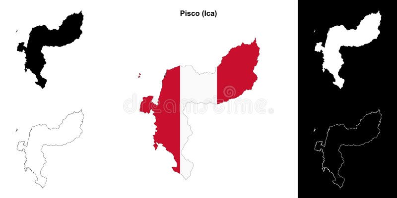 Mapa de esquema de Pisco ilustración del vector. Ilustración de ...