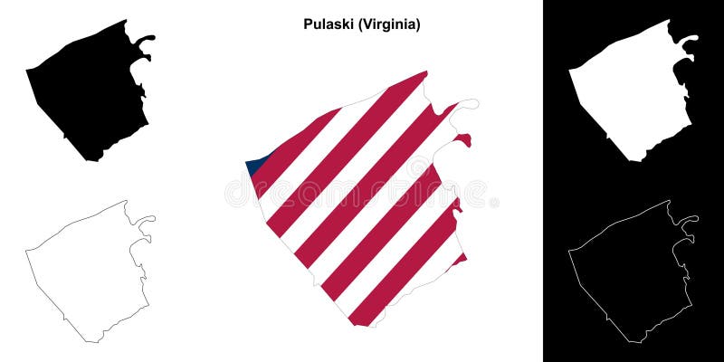 Mapa de esquema de pulaski ilustración del vector. Ilustración de ...