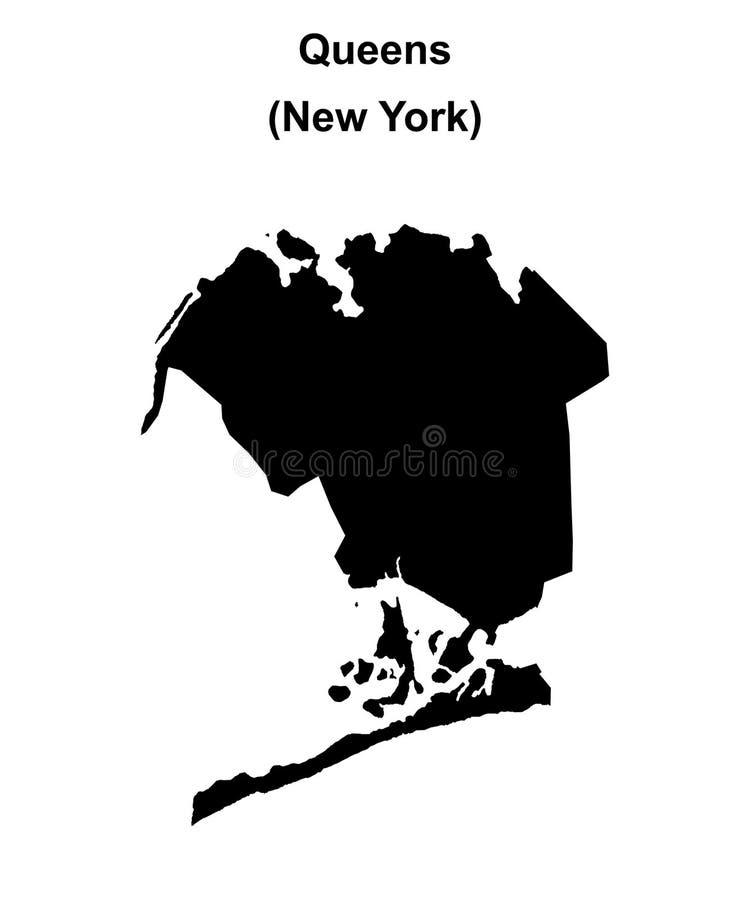 Mapa de esquema de Queens ilustración del vector. Ilustración de ...