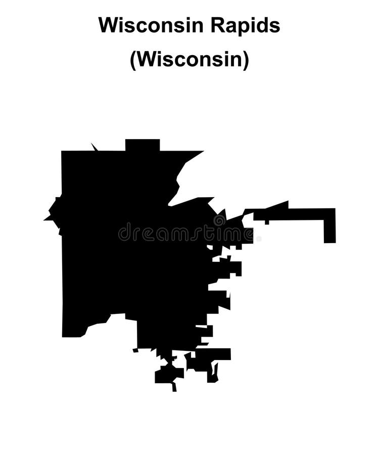 Mapa De Esquema De Rapids De Wisconsin Ilustración del Vector ...