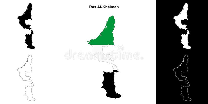 Mapa De Esquema De Ras Alkhaimah Ilustración del Vector - Ilustración ...