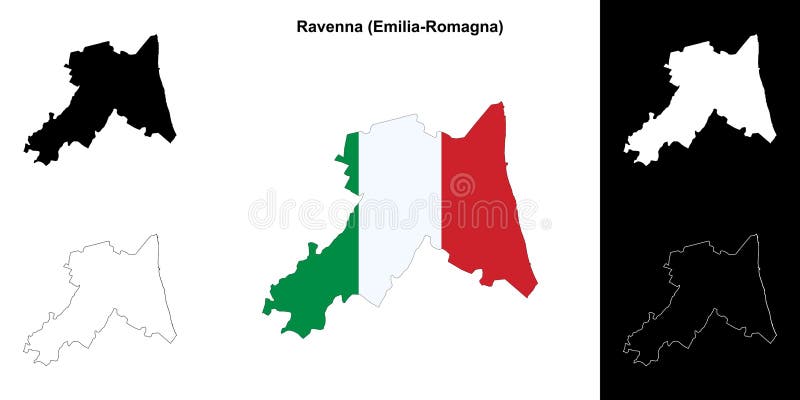 Mapa de esquema de ravenna ilustración del vector. Ilustración de ...