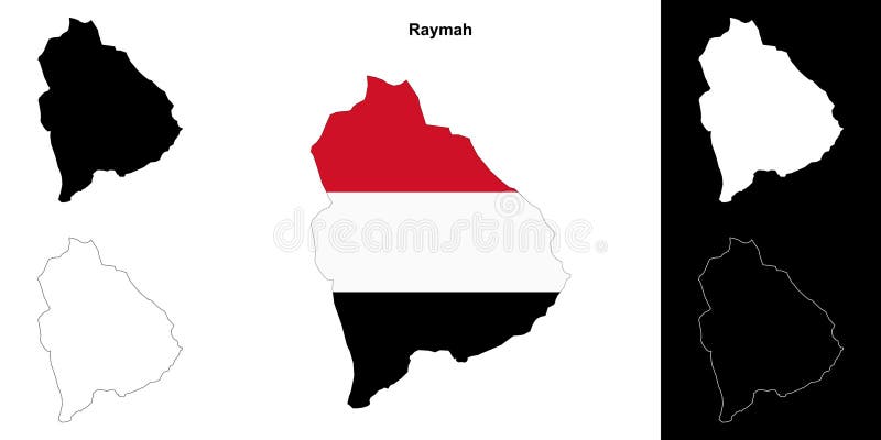 Mapa de esquema de raymah ilustración del vector. Ilustración de blanco ...