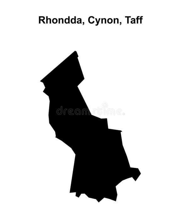 Mapa De Esquema De Rhondda Cynon Taff Ilustración del Vector ...