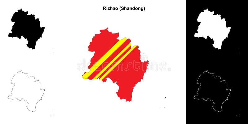 Mapa de esquema de rizhao ilustración del vector. Ilustración de modelo ...