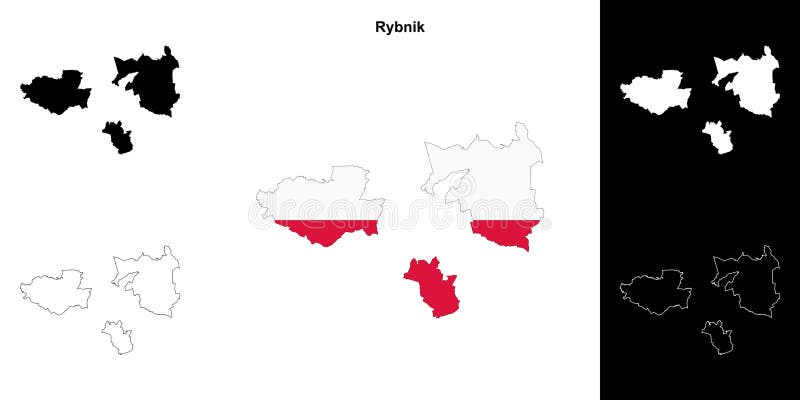 Mapa de esquema de rybnik ilustración del vector. Ilustración de forma ...